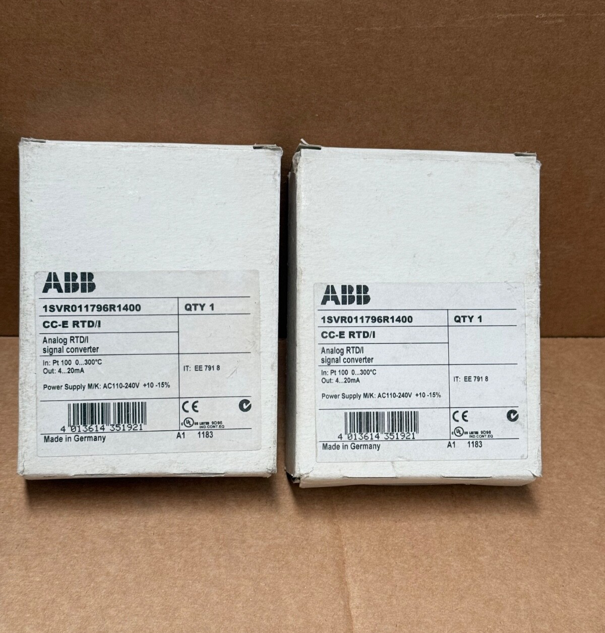 ABB – CC‑E RTD/I (1SVR011796R1400) – DIN‑Rail PT100‑to‑4‑20 mA Tempera ...