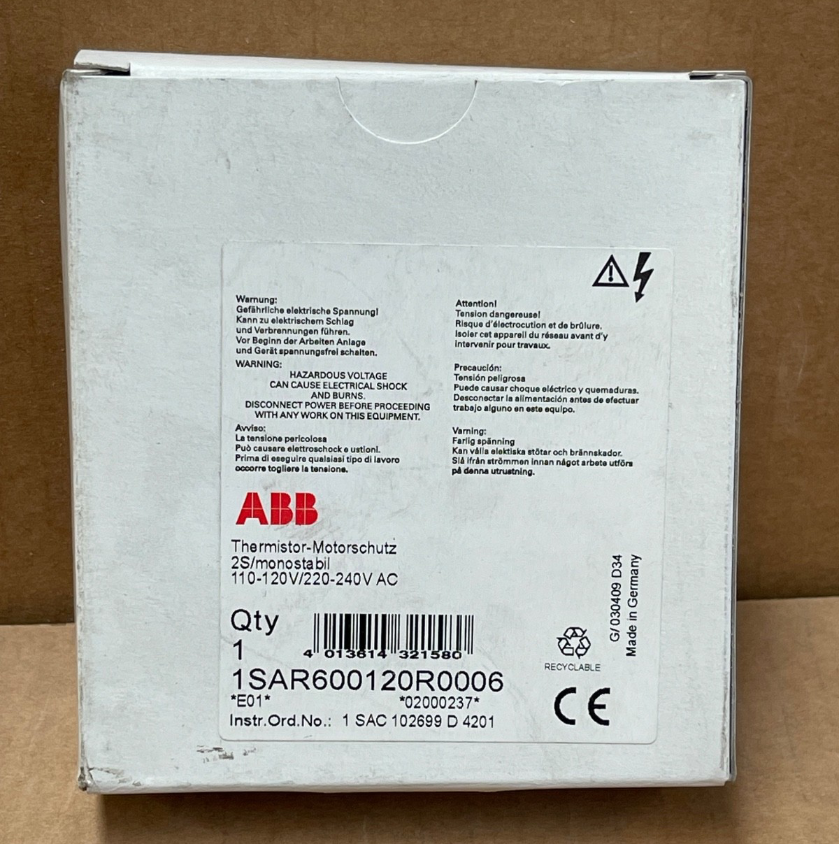ABB – 1SAR600120R0006 – R600 Series Interface Relay Module, 1 SPDT, 24 ...