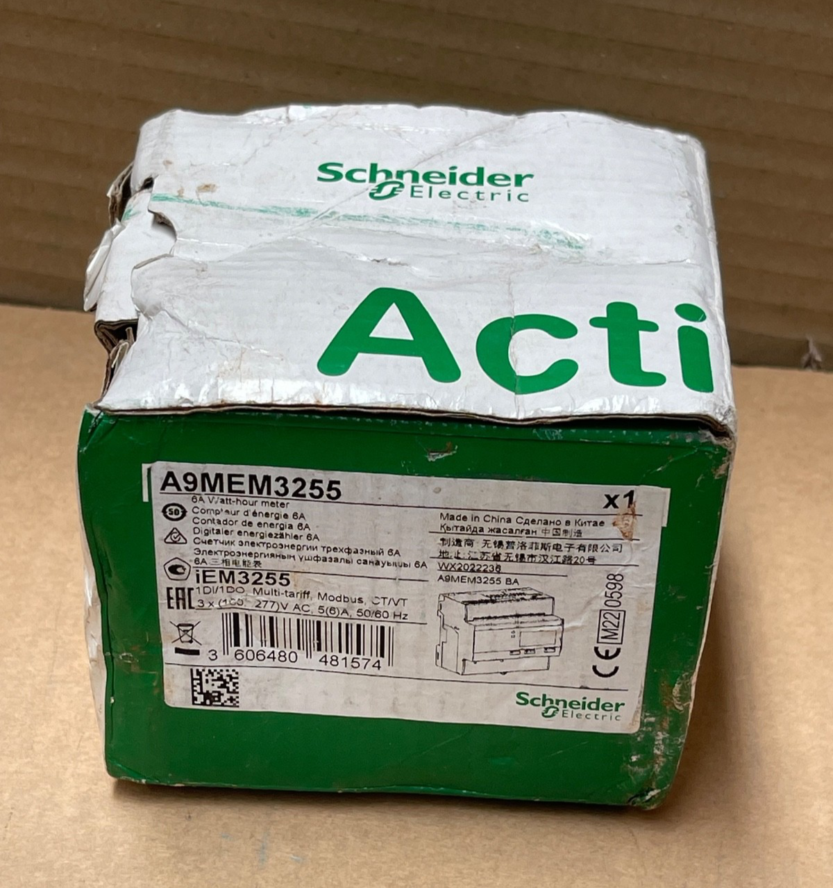 Schneider Electric A9MEM3255 iEM3255 3‑Phase Energy Meter – CT / Modbu ...