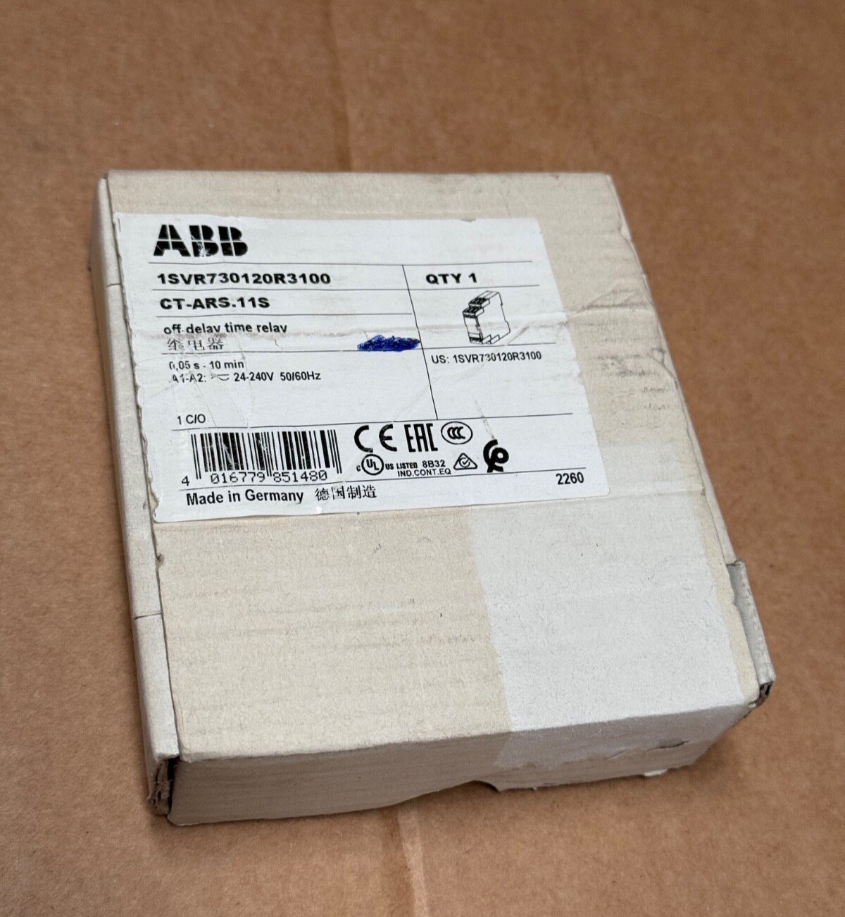 ABB – CT‑ARS.11S (1SVR730120R3100) – True OFF‑Delay Timer, 24–240 VAC/ — VOLTWERK Handel