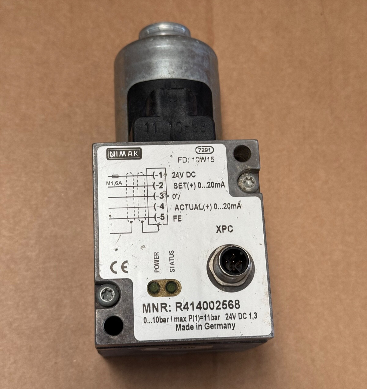 NIMAK – R414002568 – Proportional Pressure Control Valve, 0–10 bar, 24 ...