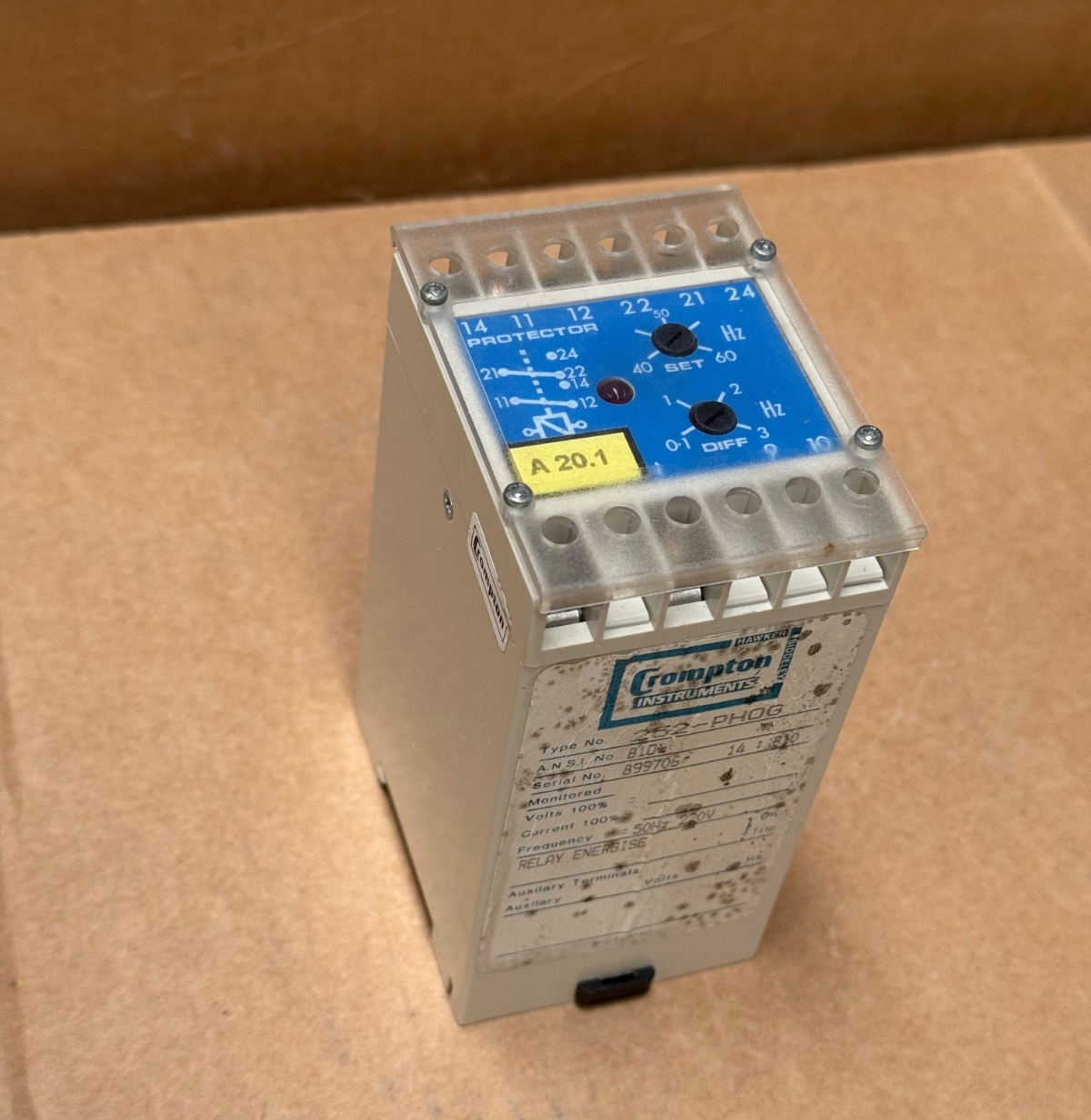 Crompton – 252‑PHOG – Protector Trip Relay, 440 V AC Undervoltage, DIN ...